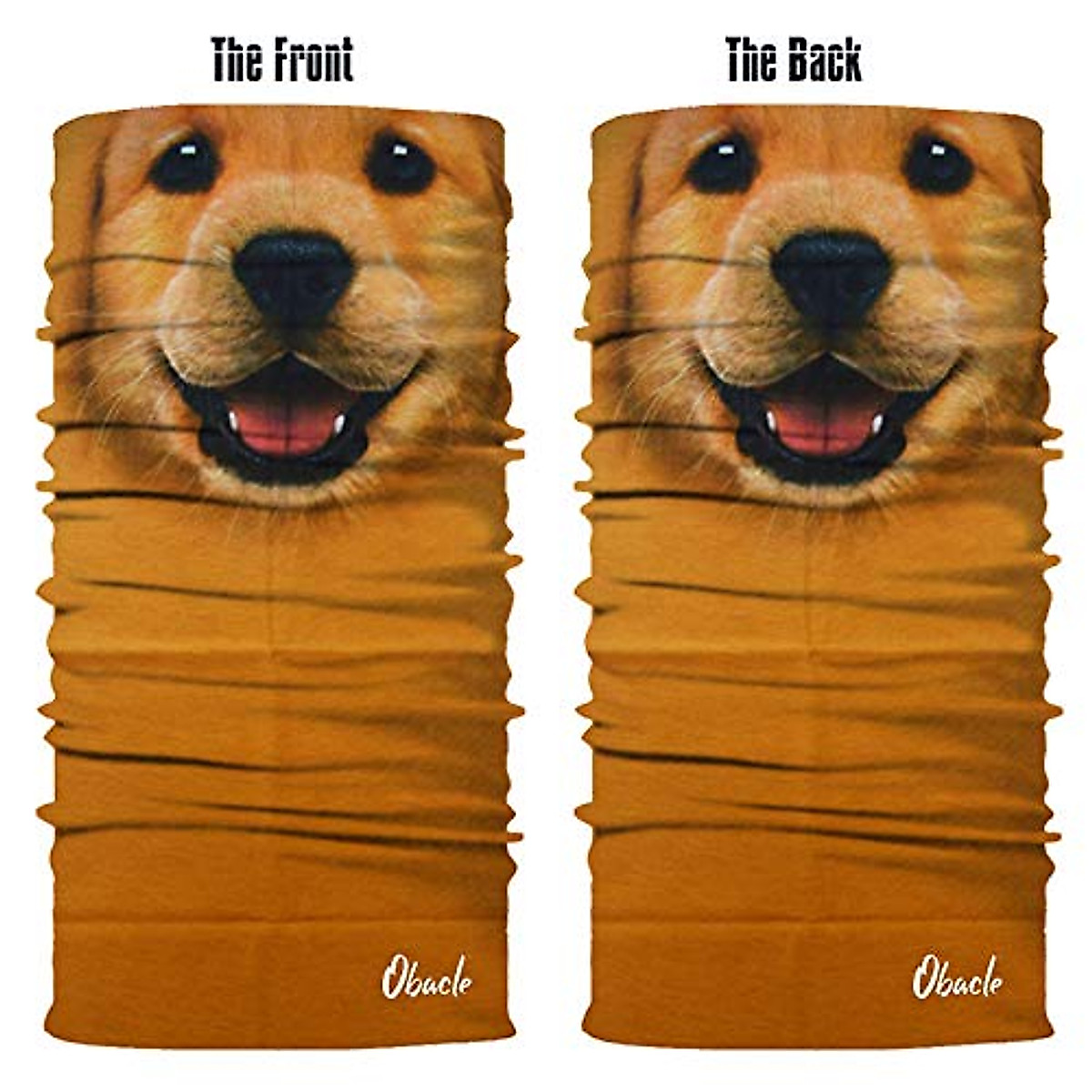 Obacle Seamless Face Mask Bandana Half Dog Face Mask Dust Wind Sun Protection Durable Thin Neck Gaiter 3D Tube Face Cover Mask for Men Women Motorcycle Riding (Dog Cute Open Mouth Yellow)