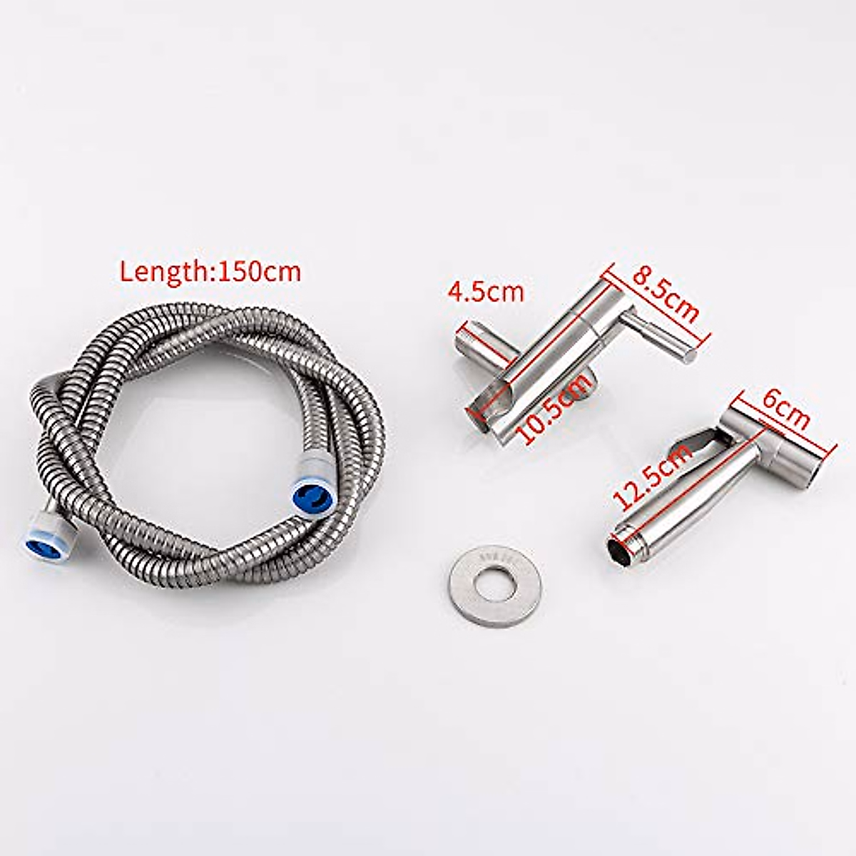 ZLOCYIVHE Handheld Bidet Sprayer Single Cold 304 Stainless Steel Portable Cloth Diaper Washer Shower Sprayer Set Wall Mounted Bathroom Shower Bidet Tap for Toilet Cleaning, Personal Hygiene