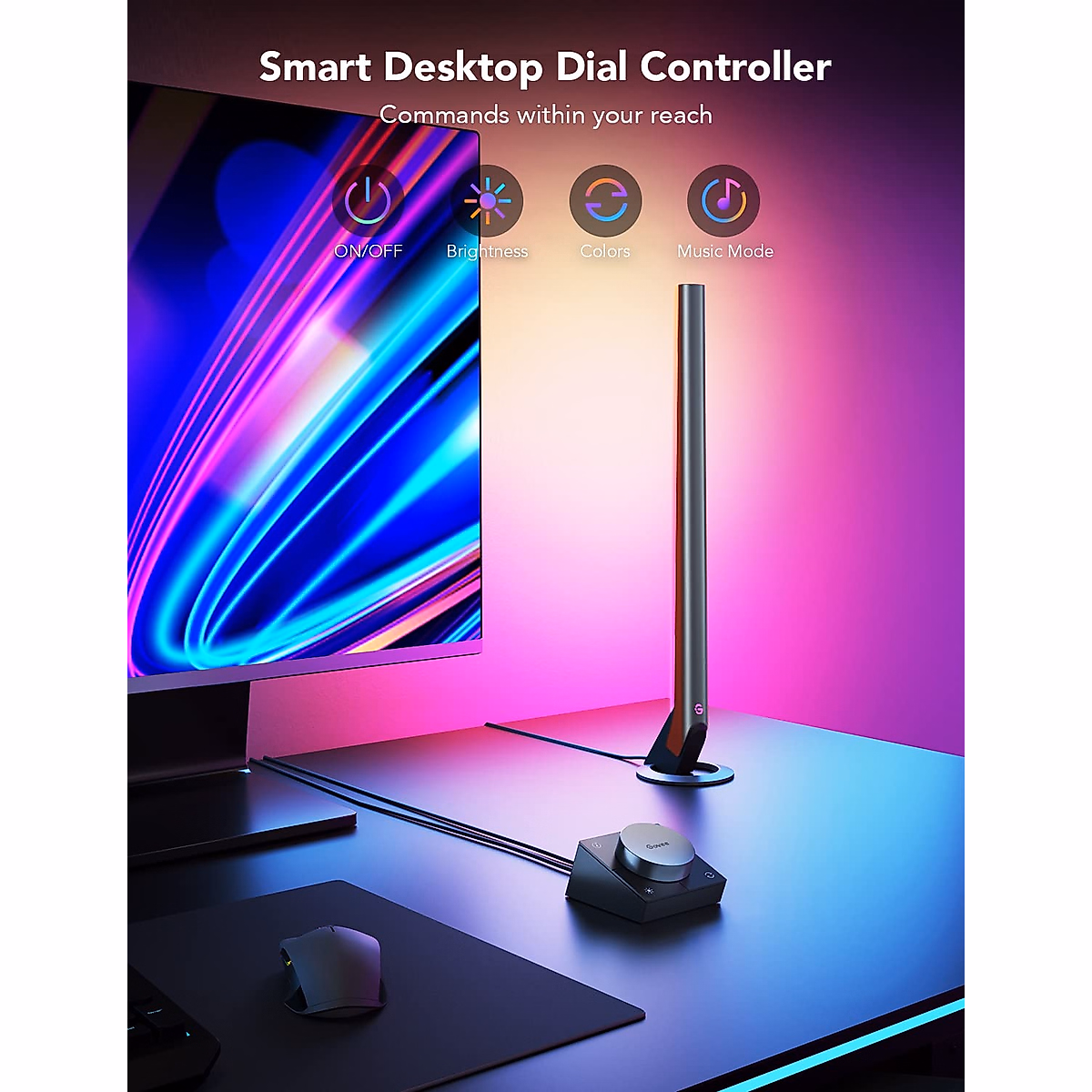 Govee RGBIC Gaming Light Bars H6047 with Smart Controller, Wi-Fi Smart LED Gaming Lights with Music Modes and 60+ Scene Modes Built, Works with Alexa & Google Assistant, Game Room Lights Decor