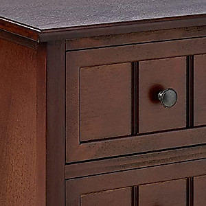 Decor Therapy Simplify Three Drawer Wood Accent Cabinet Side Table, 11.8 in x 15.75 in x 26 in, Walnut