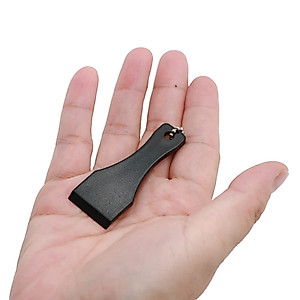 Nwsrayu 10pcs Plastic Scraper Tool Keychain, Scraper for Lottery Ticket, Scoop Shape Key Ring Scratcher For Sublimation Multifuction (Black)