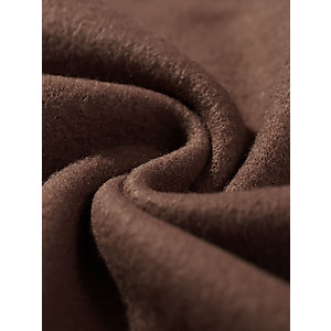 SHENHE Men's Bear Embroidery Long Sleeve Thermal Hooded Sweatshirt Hoodie Tops Coffee Brown XL