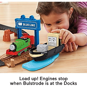 Thomas & Friends Toy Train Set Talking Thomas & Percy Motorized Engines with Track, Sounds & Phrases for Preschool Pretend Play Kids Ages 3+ Years