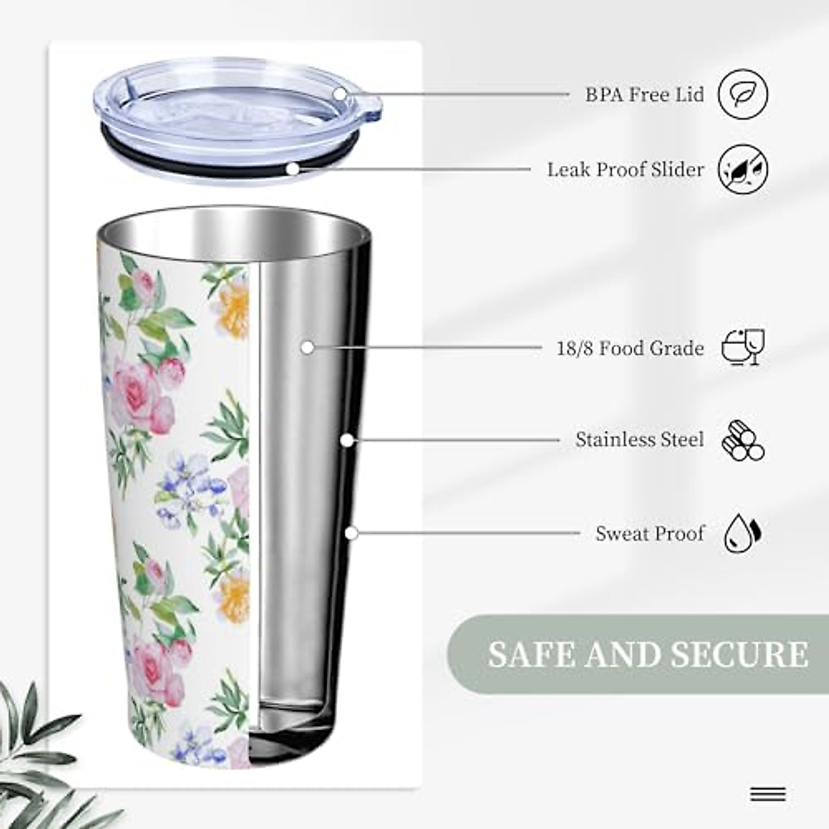 Yaxongx 20oz Tumbler Radiant Flower Double Wall Vacuum Insulated Coffee Mug with Lid and Metal Straw Brush Reusable Stainless Steel Water Bottle Travel Cup Gifts for Car Ice Drinks Hot Beverage