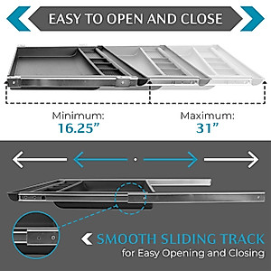 Pencil Drawer by NYCCO Underdesk Drawer 23 Inch Wide - Ball-Bearing Slides - Black