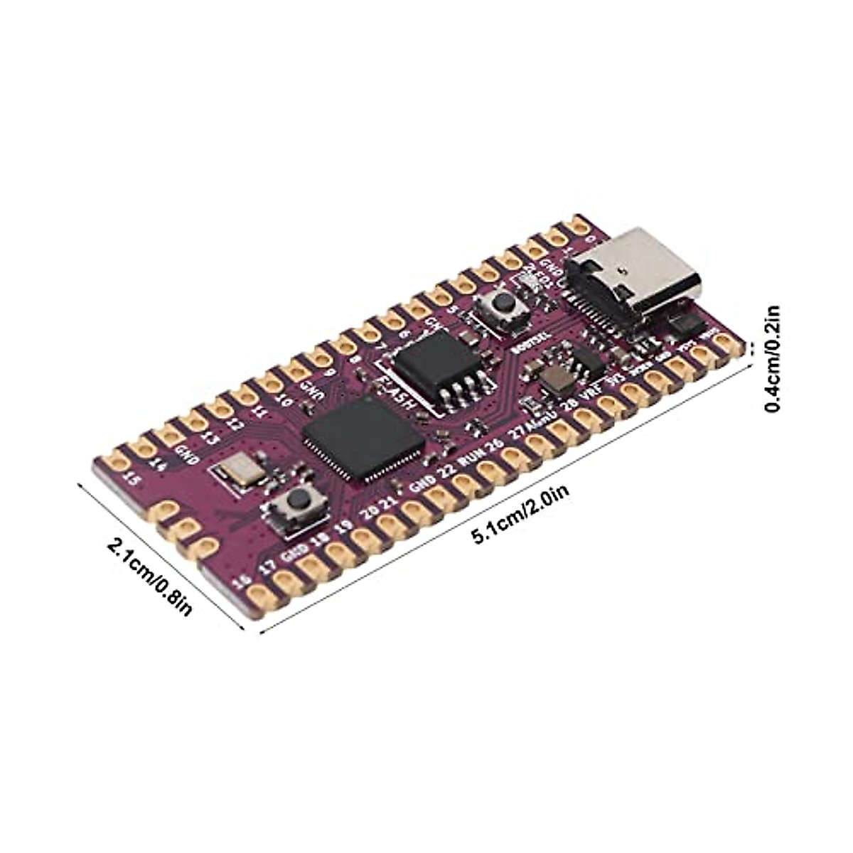 Microcontroller Board, Microcontroller Module 16MB QSPI Flash Memory 264KB Professional Low Power Consumption USB C Interface Dual Core for Game Console