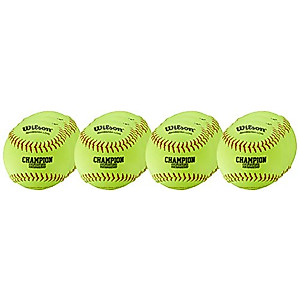 WILSON ASA Fast-Pitch 12" Leather Softball (Pack of 12)