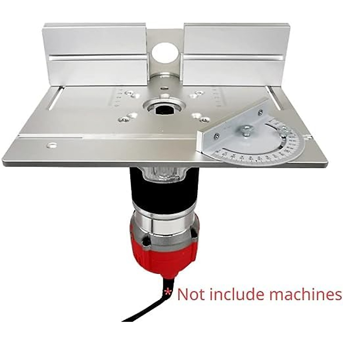 Aluminum Router Table Insert Plate W/Miter Gauge for Woodworking Benches Table Saw Multifunctional Trimmer Engraving Machine (Type-A)