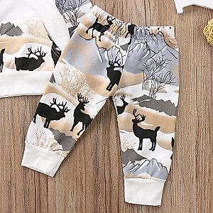 CIYCUIT Baby Boy Deer Outfit Clothes Toddler Infant Winter Hoodie Pants Set 6-12 Months