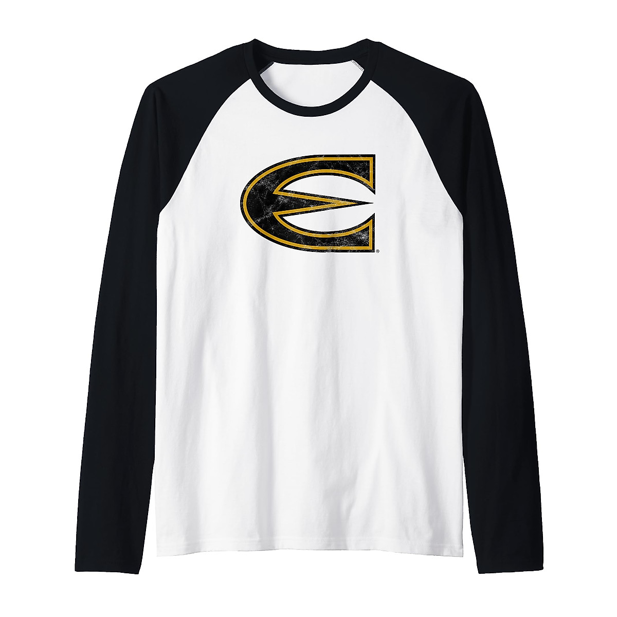 Emporia State University ESU Hornets Distressed Primary Raglan Baseball Tee