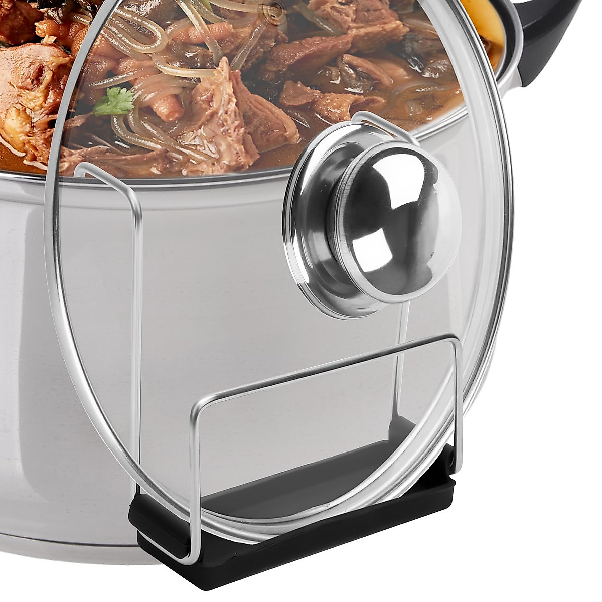 PEUTIER Slow Cooker Lid Holder for Crock Pot, Stainless Steel Lid Holder Kitchen Pot Organizer Hand Free Pan Pot Lid Rack for Bracket Keeping Countertops Clean Rack Accessories