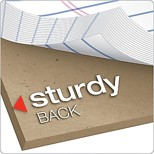 TOPS Second Nature 100% Recycled 18 lb. Legal Pad, 8-1/2 x 11-3/4 Inches, Perforated, White, Legal/Wide Rule, 50 Sheets per Pad, 12 Pads per Pack (74085)