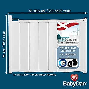 BabyDan Guard Me Retractable Safety Gate Extra Wide 25-44.6" - White