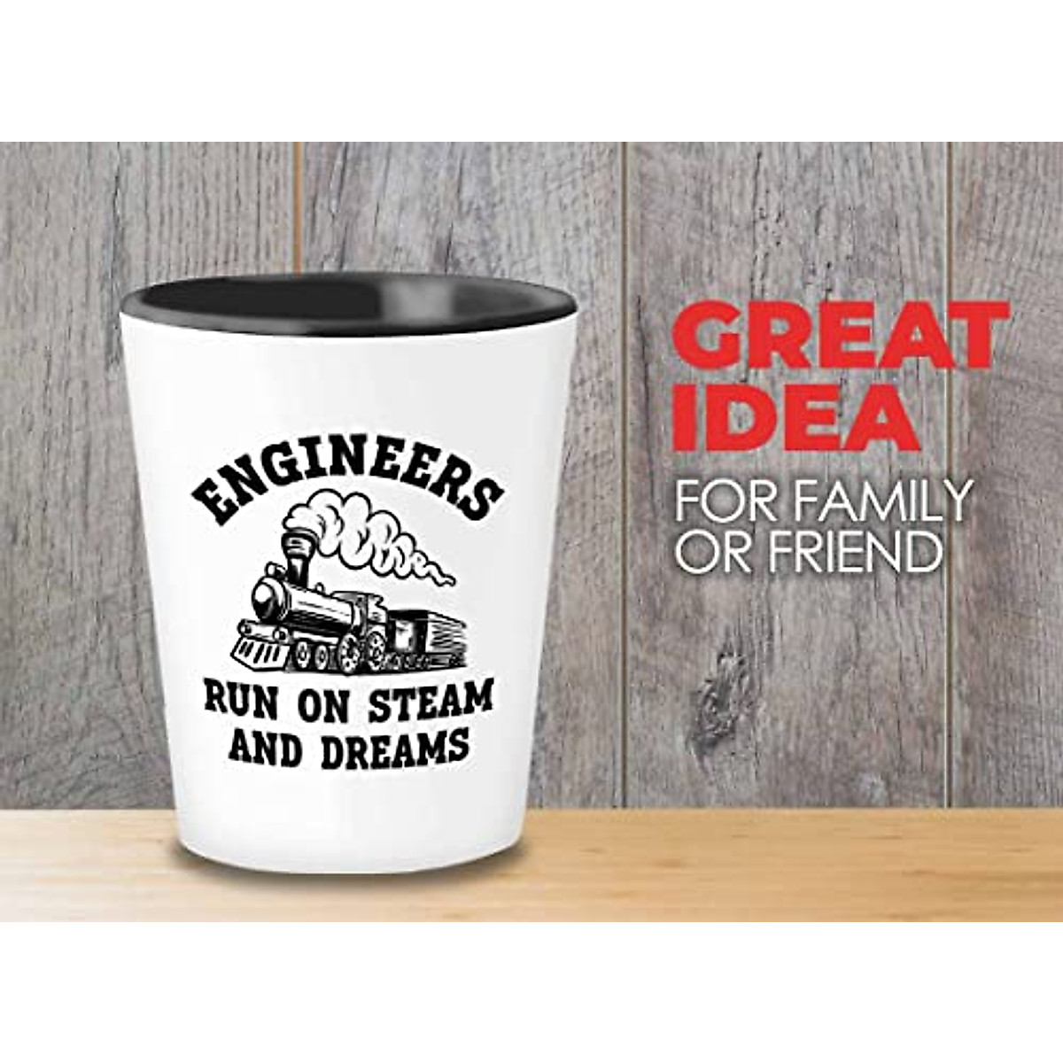 Flairy Land Train Engineer Shot Glass 1.5oz - Engineers run - Railroad Engineer Train Engineer Train Birthday Party Supplies Locomotives Train Conductor