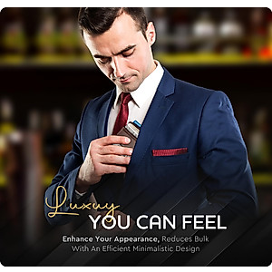 Money Clip Leather Wallet For Men Slim Front Pocket RFID Blocking with Super Strong Magnetic