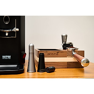 IKAPE WDT Tools, Espresso Stirrer Distribution Tool for Barista, 0.25MM 6 Needles Espresso Coffee Stirrer with Stand and Extra 6 Needles (Black)