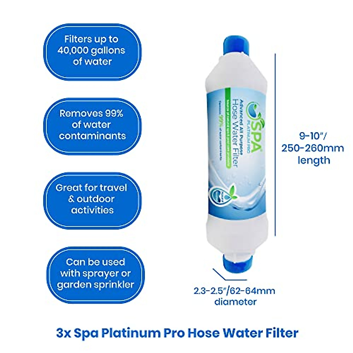All Purpose Hose Water Three Filters-Pool Hose Water Three Filters-Spa Hose Water Three Filters-Rv Hose Water Three Filters