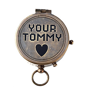 FYNJREX Your Tommy and Your Tubbo Compass 2 Brass Engraved Compasses Your Tubbo Compass Camping Compass,TommyInnit, Boating Compass, Gift Compass, Graduation Day Gifts,Couple