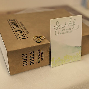 Circle Shaped Mustard Seed Ring for LDS and Christian Women of Faith in Silver and Gold with Mustard Seed Encased LDS Rings and Jewelry (Gold, 7)