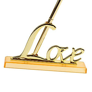 ifundom Love Holder, Pen Signing Pen with Metal Love Holder for Wedding Color Gold (Gold)