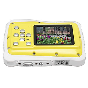 8X HD Children Digital Camera,2 Inch Waterproof TFT HD Digital Camera,12MP&5MP Dual Cameras,Mini Cute Children Toys Gifts for Boys Girls,USB 2.0 Port (Yellow)