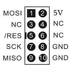 HiLetgo 51 AVR ATMEGA8 Programmer USBasp USB ISP 10 Pin USB Programmer 3.3V/5V with Cable