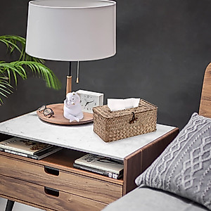 Sumnacon Tissue Box Cover Rectangle Tissue Box Seagrass Tissue Box Holder Woven Tissue Holder Decorative Tissue Cover for Bathroom Tissue Box Cover Rectangular for Home Office Table Coffee