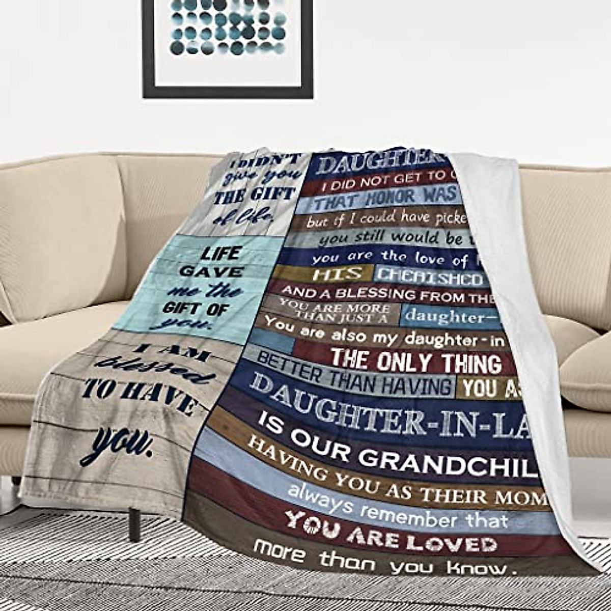 Mubpean Daughter in Law Gifts Blanket 60"x50" - Gifts for Daughter in Law - Daughter in Law Gift Ideas - Birthday Gifts for Daughter in Law - Future Daughter in Law Gifts from Mother in Law Blankets