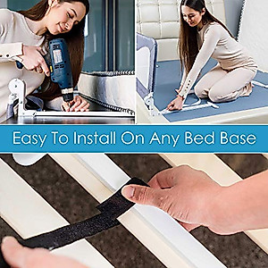 Bed Rail for Toddlers & Infants – Kids Bed Safety Guard rail –Toddler Bed Rails for Twin, Full Size, Queen &King Mattress – baby bed rail For children – Extra Long Crib rail Guard -White (59L19.5H in)
