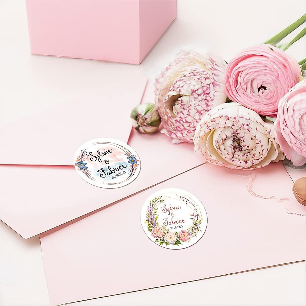 Youdian Custom Stickers Personalized Stickers Lables for Businesses Logo and Name,Birthday Party Baby Candy Candle Gift Boxes Wedding Favors Labels Thank You Stickers (Vinyl Stickers)