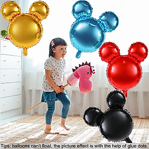 8 Pcs Mouse Head Balloons, CCOZN 24'' Jumbo Mouse Mylar Balloon Cannot Float Mouse Head Aluminum Foil Balloons for Birthday Party Decorations Baby Shower Supplies