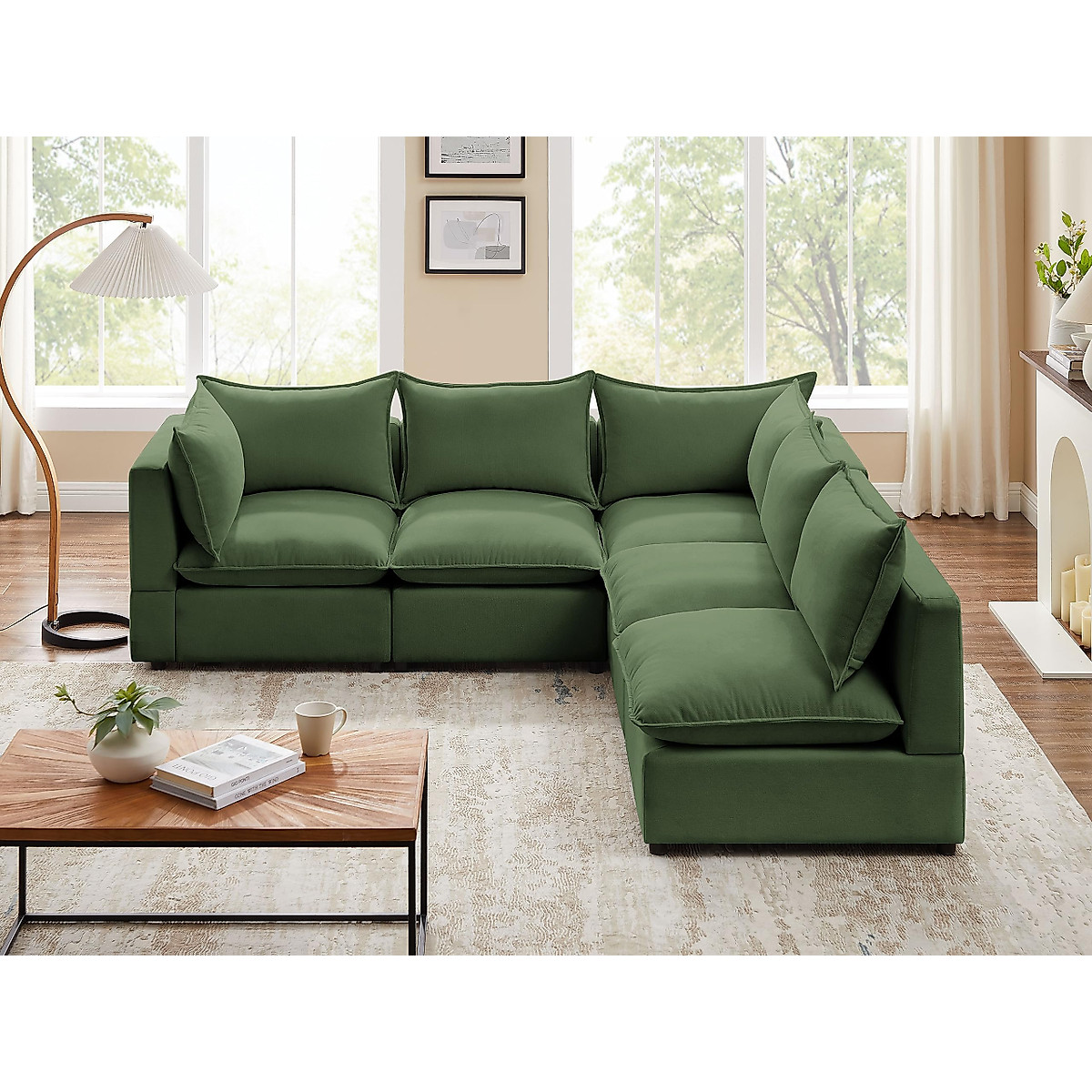 VANOMi Modular Sectional Sofa, 6 Seater Sleeper Sectional Sofa Modular Sectional Couch for Living Room