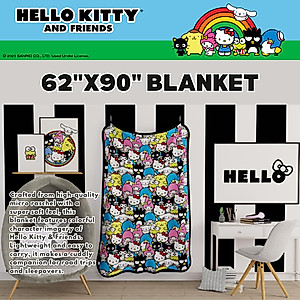 Franco Collectibles Hello Kitty & Friends Bedding Super Soft Cozy Blanket, 62 in x 90 in, (Officially Licensed Product)