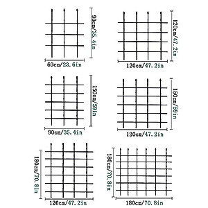 Garden Trellis, Plant Trellis for Climbing Plants Indoor Outdoor, DIY Tomatoes Cage Potted Plant Support Stakes for Vegetable, Rose, Bean, Pots, Clematis (Size : 90cm(35.4in*120cm(47.2in))