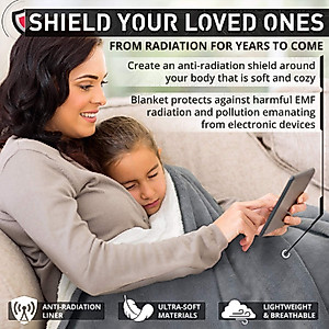 Mission Darkness TitanRF Radiation Shielding Throw Blanket - 50" x 60" (127cm x 152cm) Ultra-Soft Reversible Gray and White Design with EMF Radiation Protection - This is Not a Faraday Cage