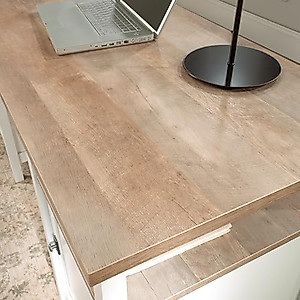 Sauder Cottage Road Computer Desk with Drawers, Home Office Desk with File Cabinet and Storage Shelves, in Soft White