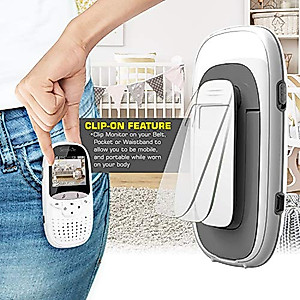 SereneLife Video Baby Monitor Long Range - Upgraded 850’ Wireless Range Camera, Night Vision, Temperature Monitoring and Portable 2” Color Screen - Serenelife SLBCAM11 (Grey)