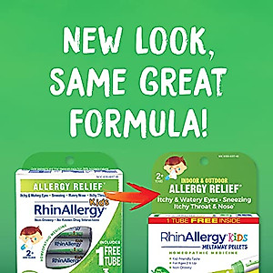 Boiron RhinAllergy Kids Pellets for Relief from Allergy Symptoms of Sneezing, Runny Nose, and Itchy Eyes or Throat - 3 Count (240 Pellets)