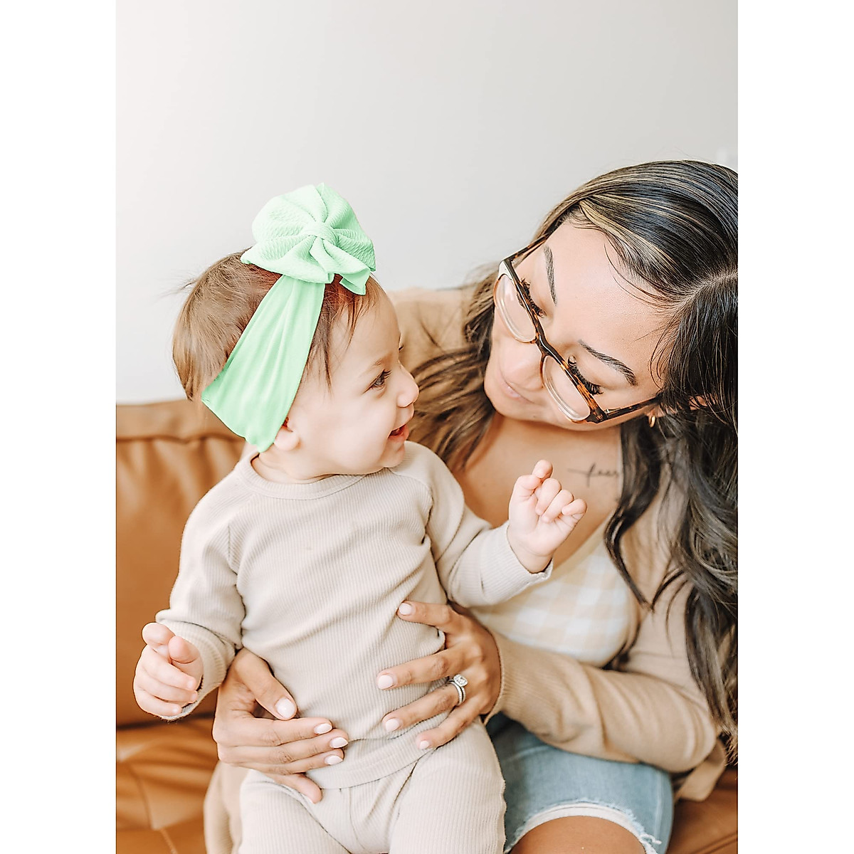 Prohouse Baby Headbands with Big Waffle Bows Nylon Hairbands Handmade Hair Accessories for Baby Girls Newborn Infant Toddlers Kids, Pack of 12