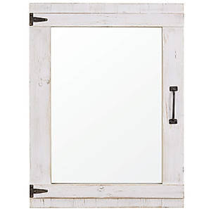 FirsTime & Co. Cottage Door Wall Mirror, 32"H x 24"W, Rustic White