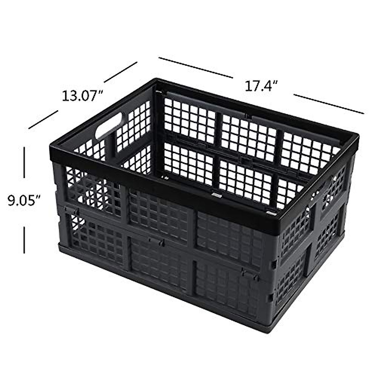 AnnkkyUS 3-Pack Collapsible Storage Crate Bins, 30 Liter Foldable Plastic Crates