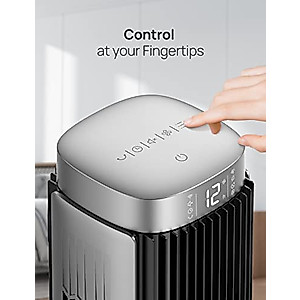 Dreo 42'' Pilot Pro Tower Fan with Remote, Black (DR-HTF005) & Pilot Max 120° Oscillating Tower Fan, 42 Inch Bladeless Fan for Bedroom, 25dB Quiet DC Motor