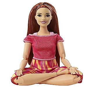 Barbie Made to Move Doll, Curvy, with 22 Flexible Joints & Long Straight Red Hair Wearing Athleisure-wear for Kids 3 to 7 Years Old