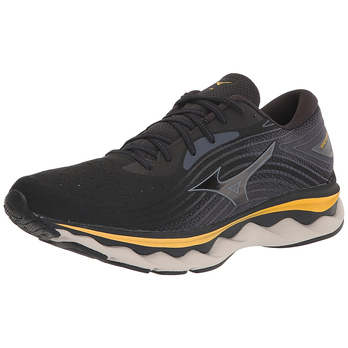 Mizuno Men's Wave Sky 6 Running Shoe, Black/Tradewinds, 10