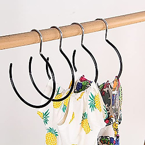 Cedilis 15 Pack Scarf Ring Hangers, Non-Snag Belt Hanger for Closet, Non-Slip Closet Organizer Accessory Holders for Ties Scarves Belts Tank Tops Pashminas, Black