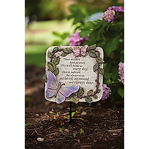 Evergreen Those We Love Don't Go Away Garden Memorial Stone | Outdoor Safe | 10-Inch | Remembrance Gift | Décor for Homes, Lawn and Garden