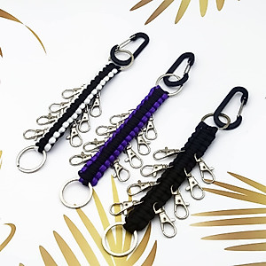 Clipband 2 PCS Black Cheer Bow Holder,Paracord Handmade Keychain for Cheerleading Teen Girls High School College Sports