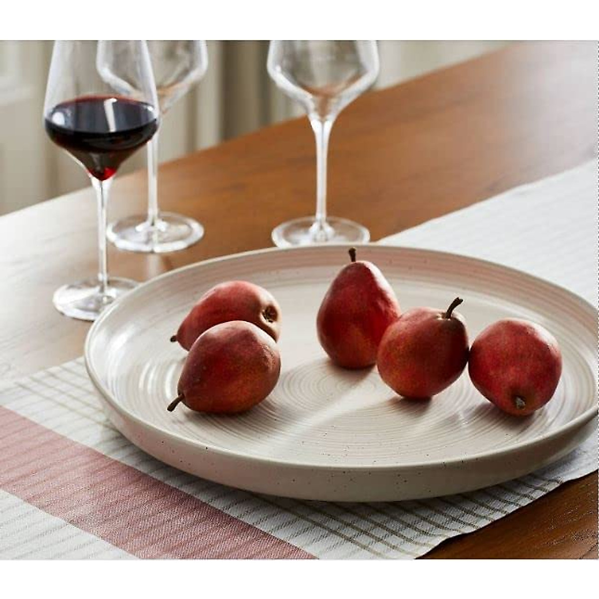 15" Stoneware Round Serving Platter Cream - Threshold designed with Studio McGee