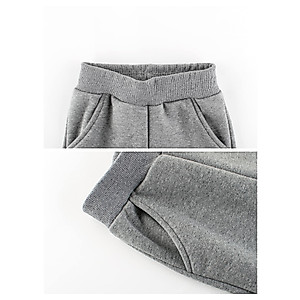 GFQLONG Toddler Boys 2 Pack Fleece Excavator Jogger Sweatpants,Baby Cartoon Winter Warm Pocket Lounging Bottoms,Black+Grey 2-3T