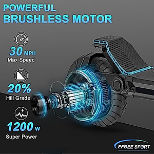 Electric Scooter Adults 30 MPH, Powerful 1200W Motor Foldable Kick Scooter Up to 28-37 Miles, 10" Tires Sports Scooter Commuting Electric Scooter, Double Shock Absorption and HD LCD Touch